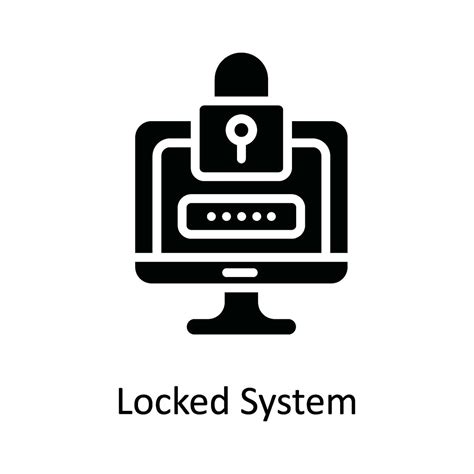 Locked System Vector Solid Icon Design Illustration Cyber Security