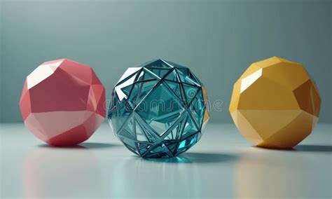 Three Different Colored Glass Balls Are Sitting On A Table Stock Illustration Illustration Of