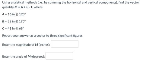 Solved Using Analytical Methods I E By Summing The Chegg Com