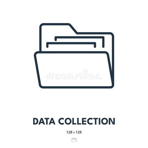 Data Collection Icon Folder Document Database Editable Stroke Vector Icon Stock Vector