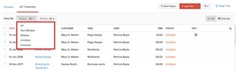 Manage Timesheets Filter Timesheet Entries And Projects Help Zoho Invoice