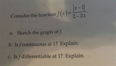 Solved Consider The Function Fxx 12 2x A Sketch