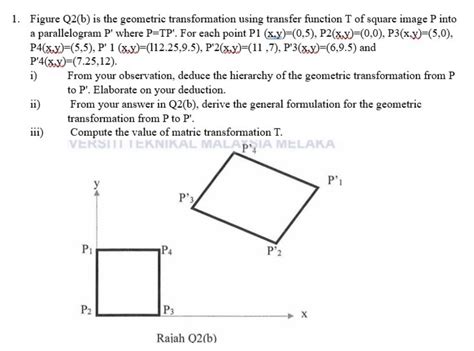 solved figure q2 b ﻿is the geometric transformation using