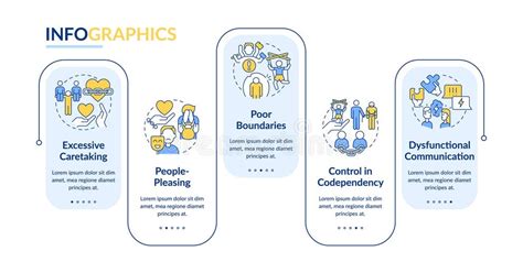 Multicolor Codependent Relationship Layout With Linear Icons Stock Vector Illustration Of