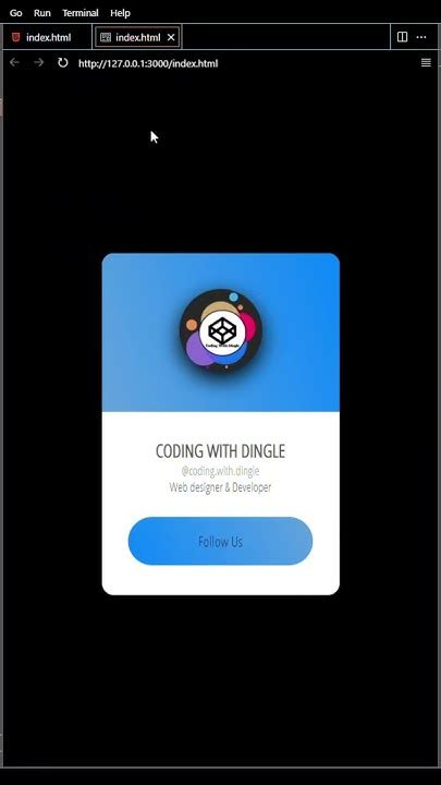 Profile Card Html Css Project Short Reels Coder Shortvideo