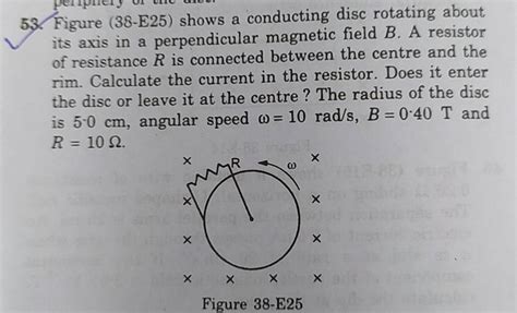Figure 38 E25 Shows A Conducting Disc Rotating About Its Axis In A Perp