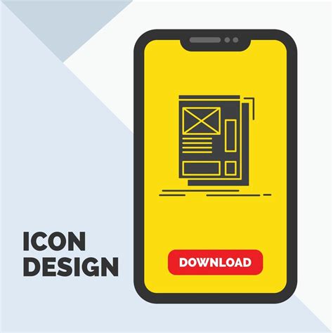 Wire Framing Web Layout Development Glyph Icon In Mobile For