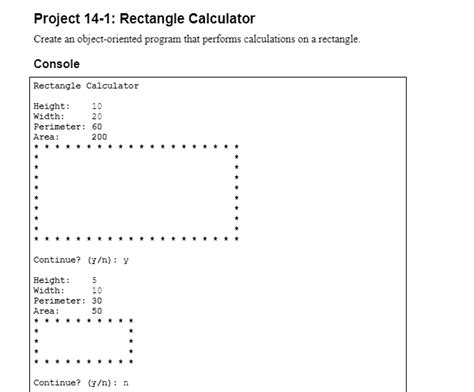 Solved Project Rectangle Calculator Create An Chegg