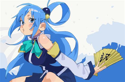 Safebooru 1girl Aqua Konosuba Bare Shoulders Blue Dress Blue Eyes