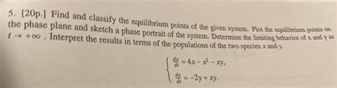 solved 5 [20p ] find and classify the equilibrium points of