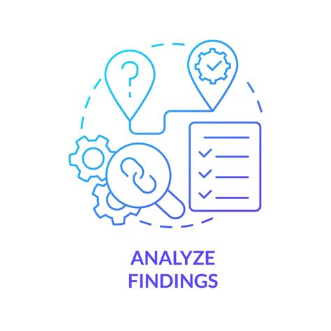 Analyze Findings Blue Gradient Concept Icon Data Control Process How