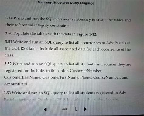 Solved The Following Is A Set Of Tables For The Art Course Chegg