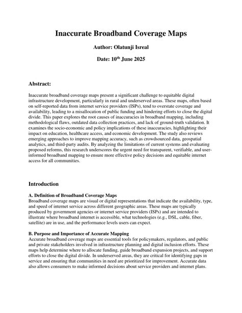 Pdf Inaccurate Broadband Coverage Maps