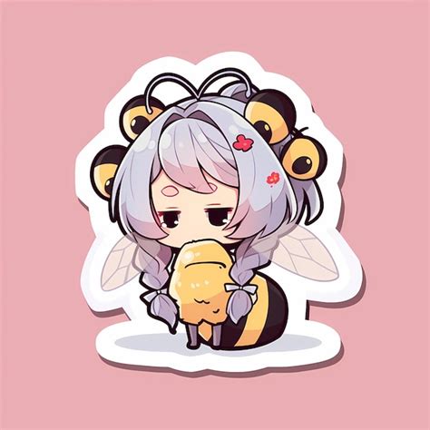 Premium Photo Adorable Kawaii Illustrated Chibi Anime Girl Vector Art Sticker With Bold Line