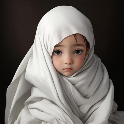 Premium Ai Image Young Asian Muslim Girl In White Hijab Cupped Her