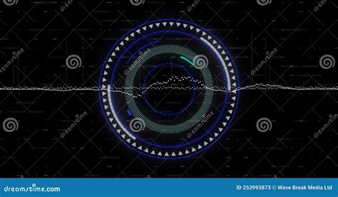 animation of scope scanning and data processing over grid stock video