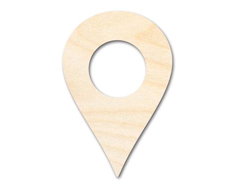 Unfinished Wood Map Pin Shape Diy Craft Cutout 6 12