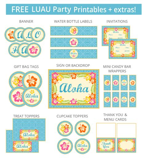 Luau Party Printables Luau Party Luau Party Printables