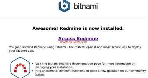 bitnami redmine一键式安装 云原生之路