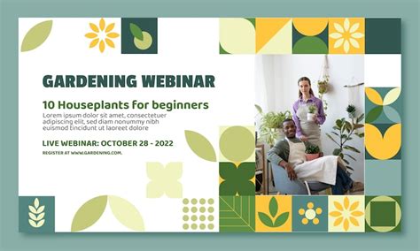 손으로 그린 원예 웹 세미나 템플릿 무료 벡터