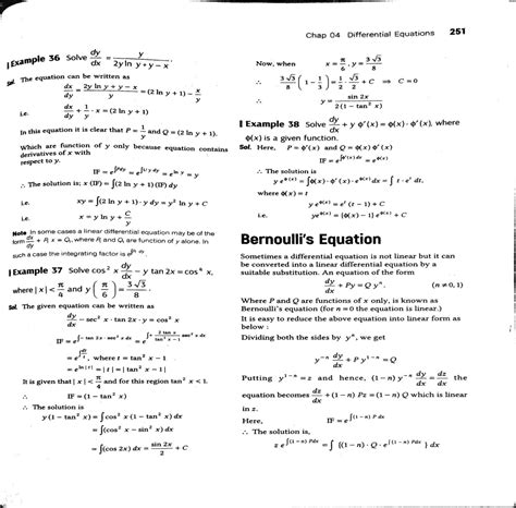 Solution Differential Equations Jee Solving Linear Differential Equations Bernoulli S Equation