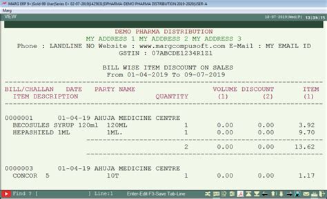 How To View Bill Wise Discount Statement Report In Marg Software