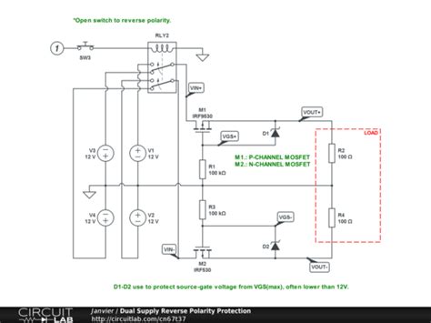 Dual Supply Reverse Polarity Protection CircuitLab
