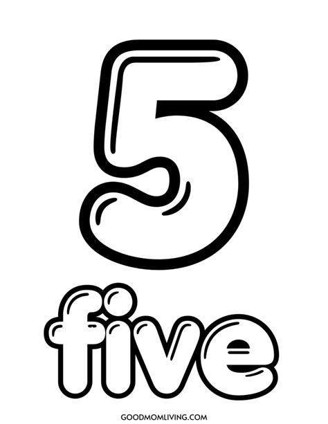Printable Bubble Number 5
