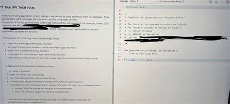 Solved Language Python 3 Autocomplete Ready O © 11 Rest