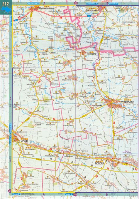 Карта Запорожской области Атлас автомобильных дорог Украины масштаба 1см 2 5км Запорожская