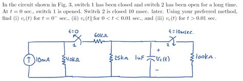 Solved In The Circuit Shown In Fig Switch Has Been Chegg