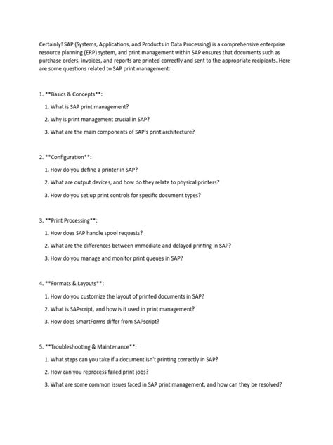 Questions Related To Sap Print Management Pdf Printer Computing Cloud Computing Questions Related To Sap Print Management Pdf Printer Computing Cloud Computing