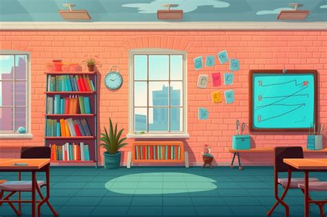 Cartoon Classroom Background Images Premium Ai Generated Image