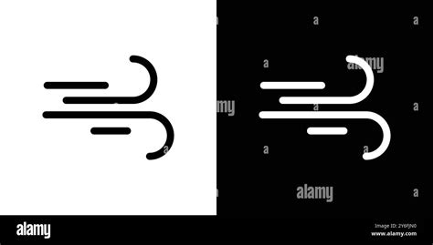 Blowing Wind Icon Set In Thin Line Outline Style And Linear Vector Sign Stock Vector Image And Art