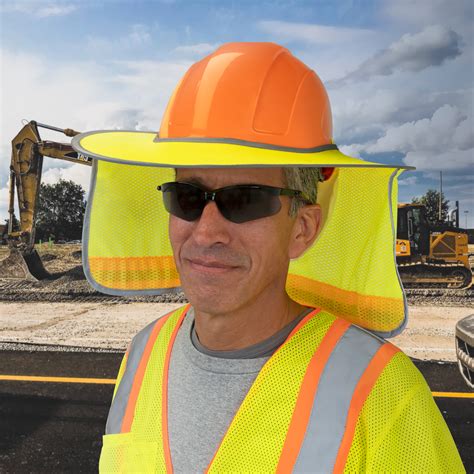 High Vis 2 Tone Neck Shade For Hard Hats With Reflective Stripe Jorestech
