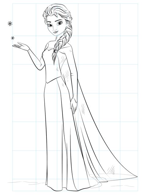 Elsa Frozen Drawing Step By Step