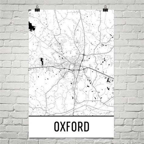 Oxford Map Art Print Oxford Ms Art Poster Oxford Wall Art Etsy Etsy