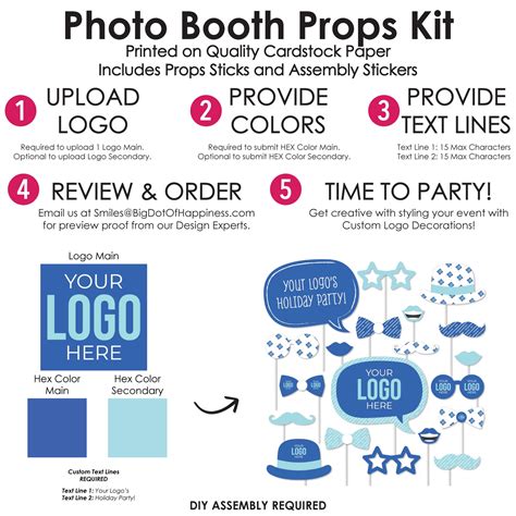 Custom Logo Photo Booth Props Kit Personalized Branded Business