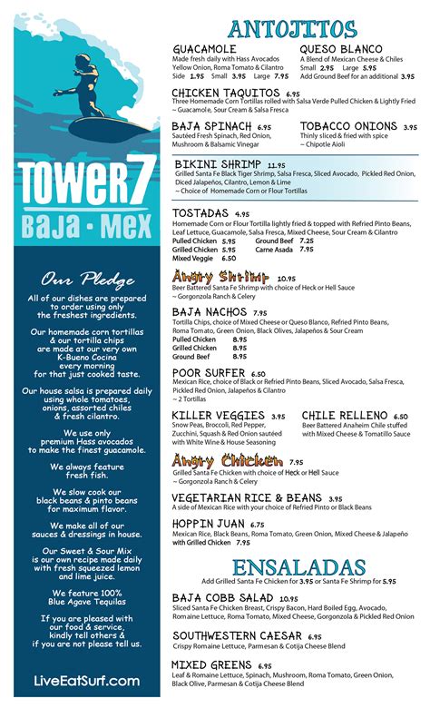 Mica Joy Tower 7 Menus September 2011