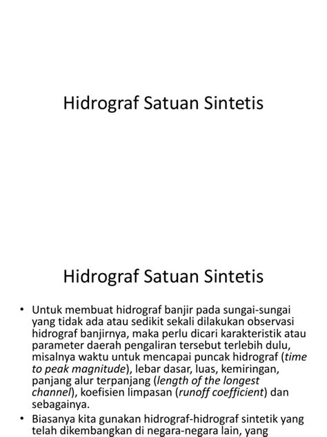Hidrograf Satuan Sintetis Pdf Pdf