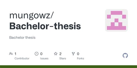 GitHub Mungowz Bachelor Thesis Bachelor Thesis