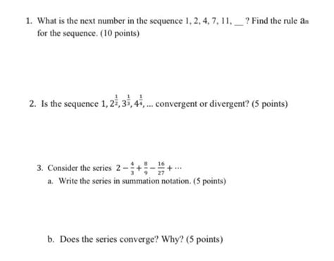 Solved 1 What Is The Next Number In The Sequence 1 2 4