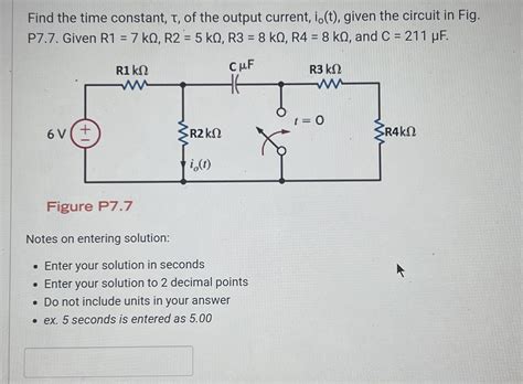Solved Find the time constant, τ, ﻿of the output current, | Chegg.com