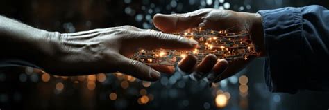 Premium Ai Image Humanrobot Touch Ai Machine Learning Big Data