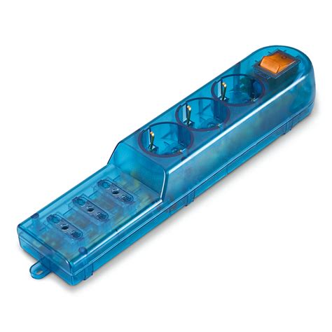 MULTI SOCKET TRANS TURQUOISE WITH SWITCH 6X2P 16A SCAME Panels And Parts Shopping