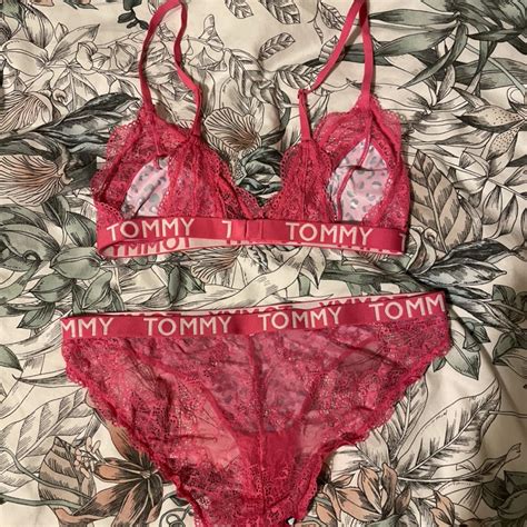 Womens Pink And White Panties Depop