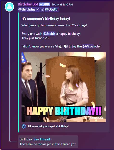 Birthday Bot Discord App Directory
