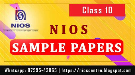 Nios Sample Paper Class 10