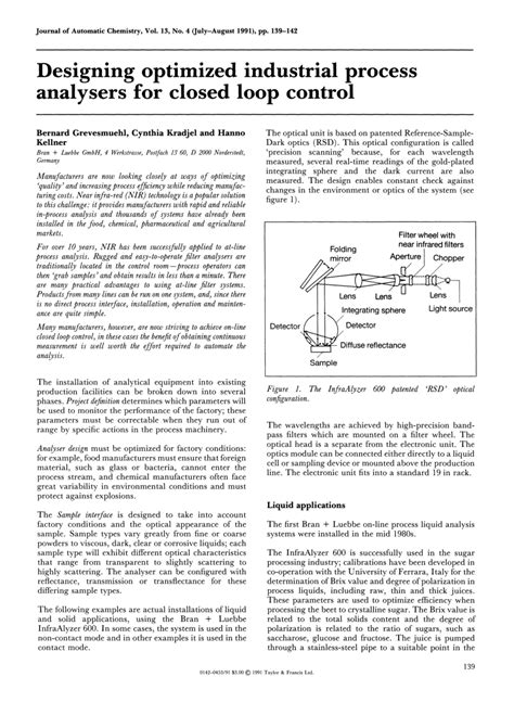Pdf Designing Optimized Industrial Process Analysers For Closed Loop Control