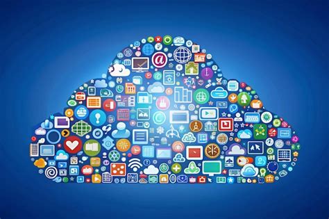 Cloud Computing Abstract Vector Graphic Icons Concept Premium Ai Generated Image